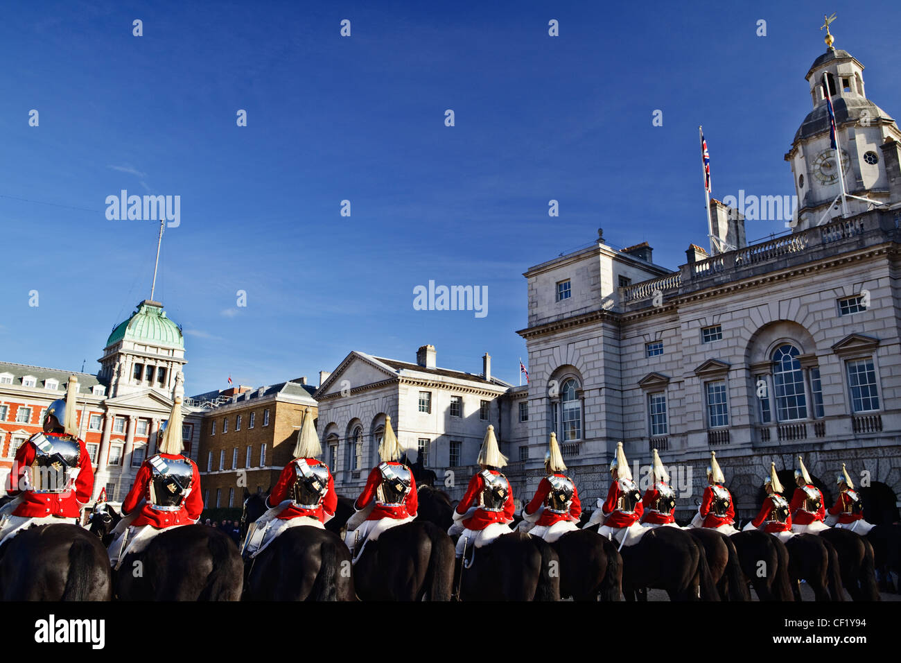 Royal Horse Guards on parade in Horse Guards Parade in front of ...
