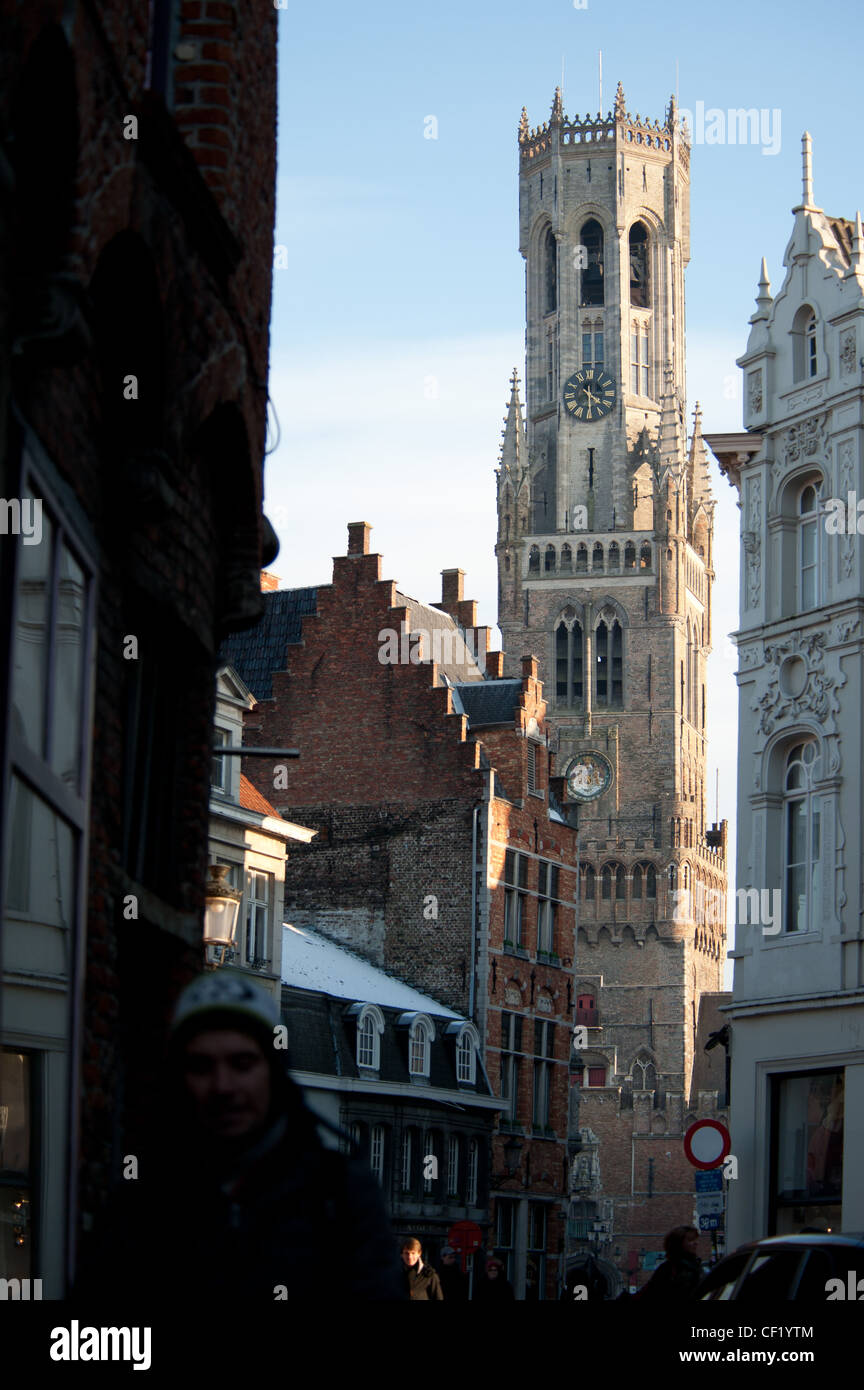 The Belgry, belltower on the Market Square in Bruges Stock Photo - Alamy