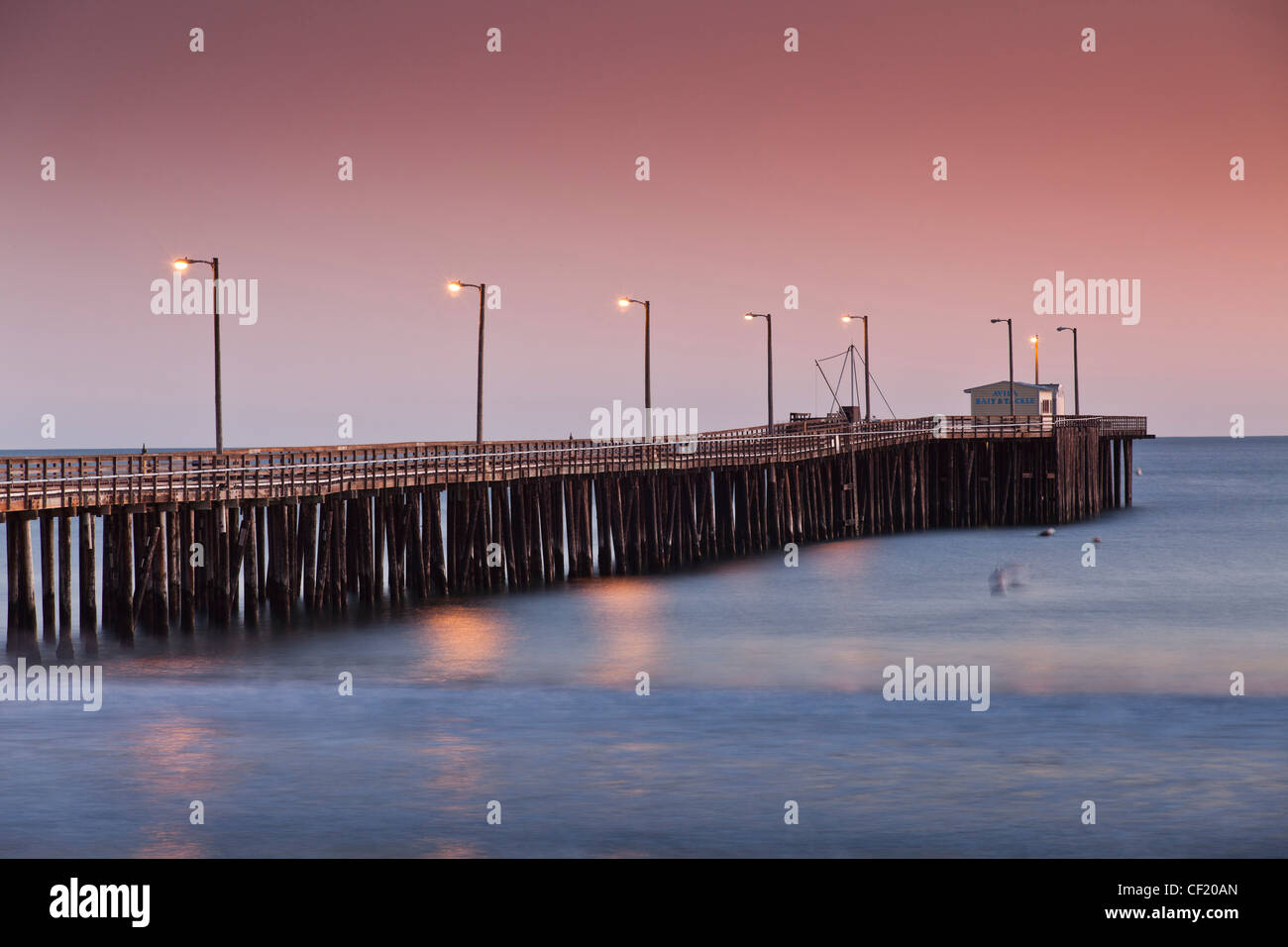 Avila Beach Pier at Night Stock Photo - Alamy