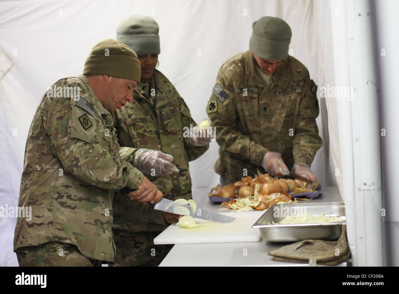 US Army, cooks to the rescue at Combat Outpost Arian Stock Photo - Alamy