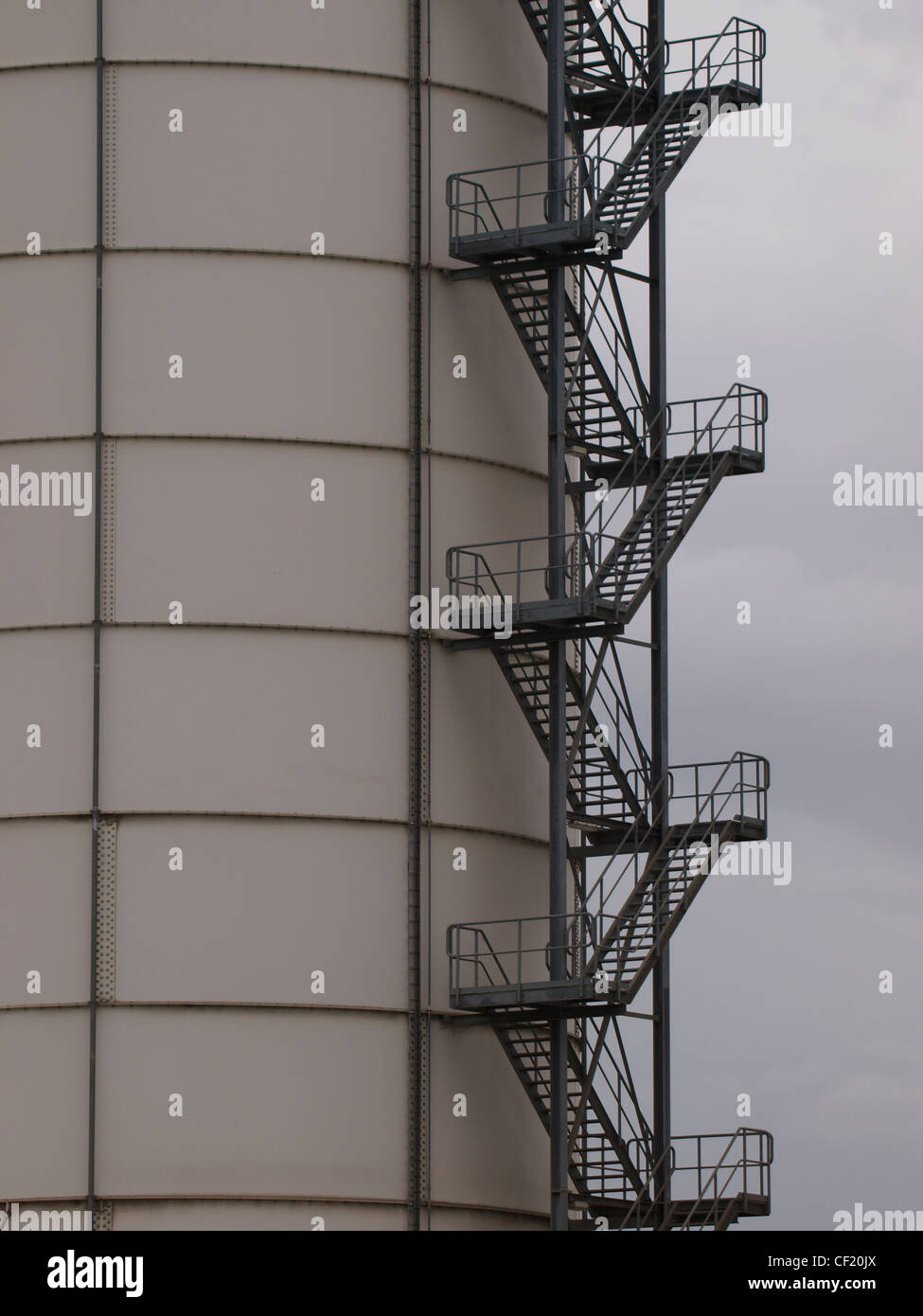 Steps on the side of a storage tank, UK Stock Photo - Alamy