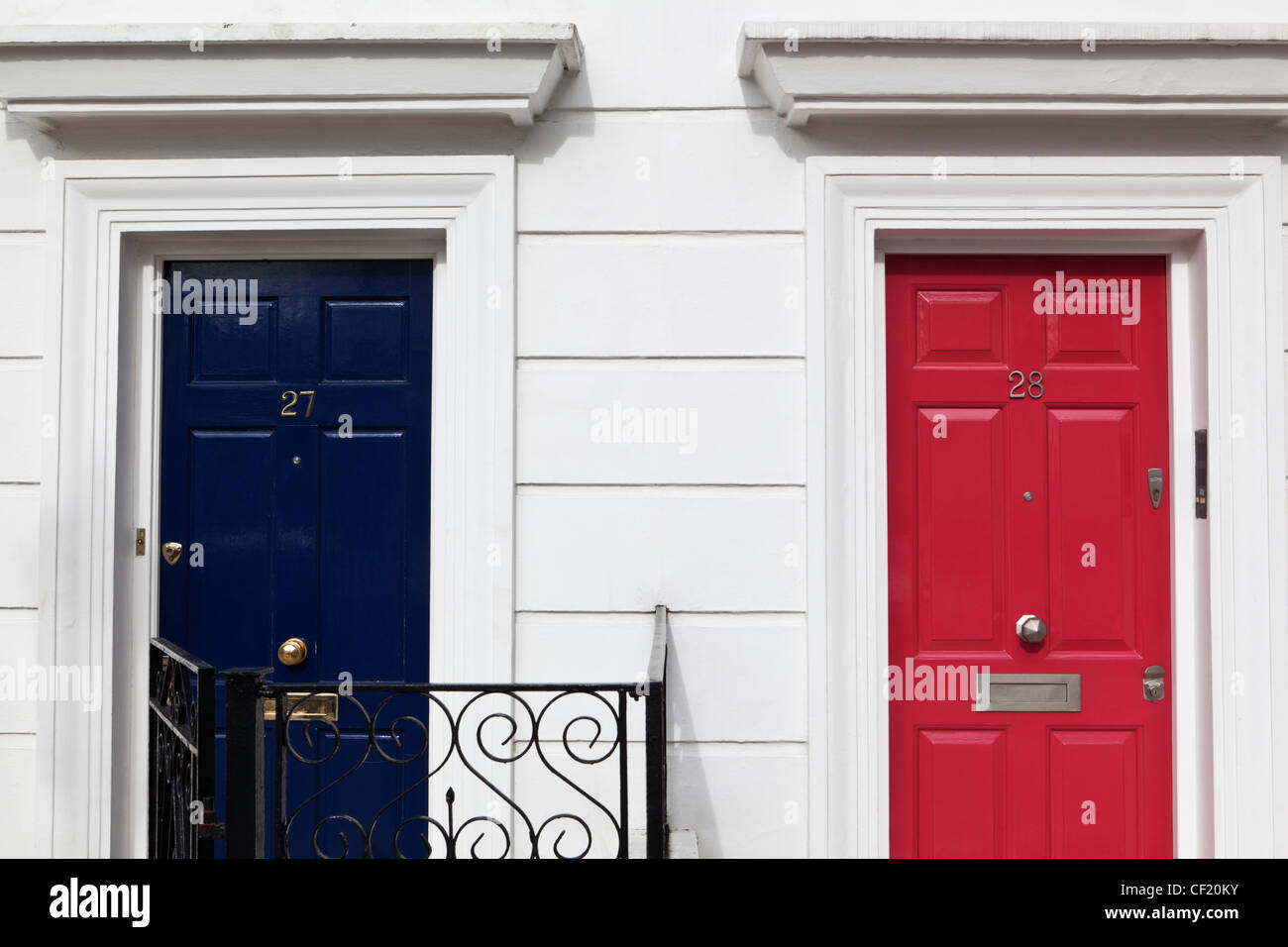 Colourful front doors of residences in Markham Square Stock Photo - Alamy