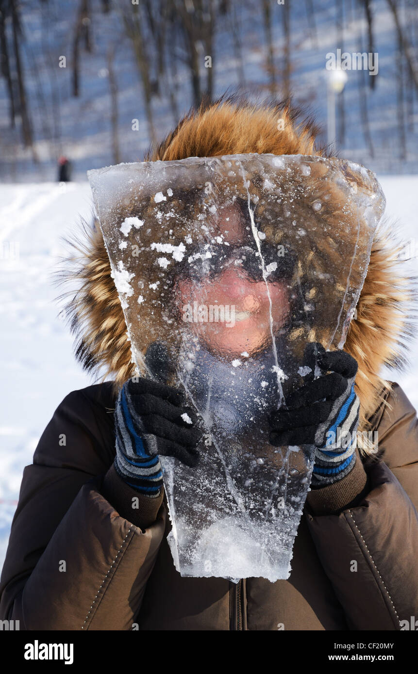 Woman in ice block hi-res stock photography and images - Alamy