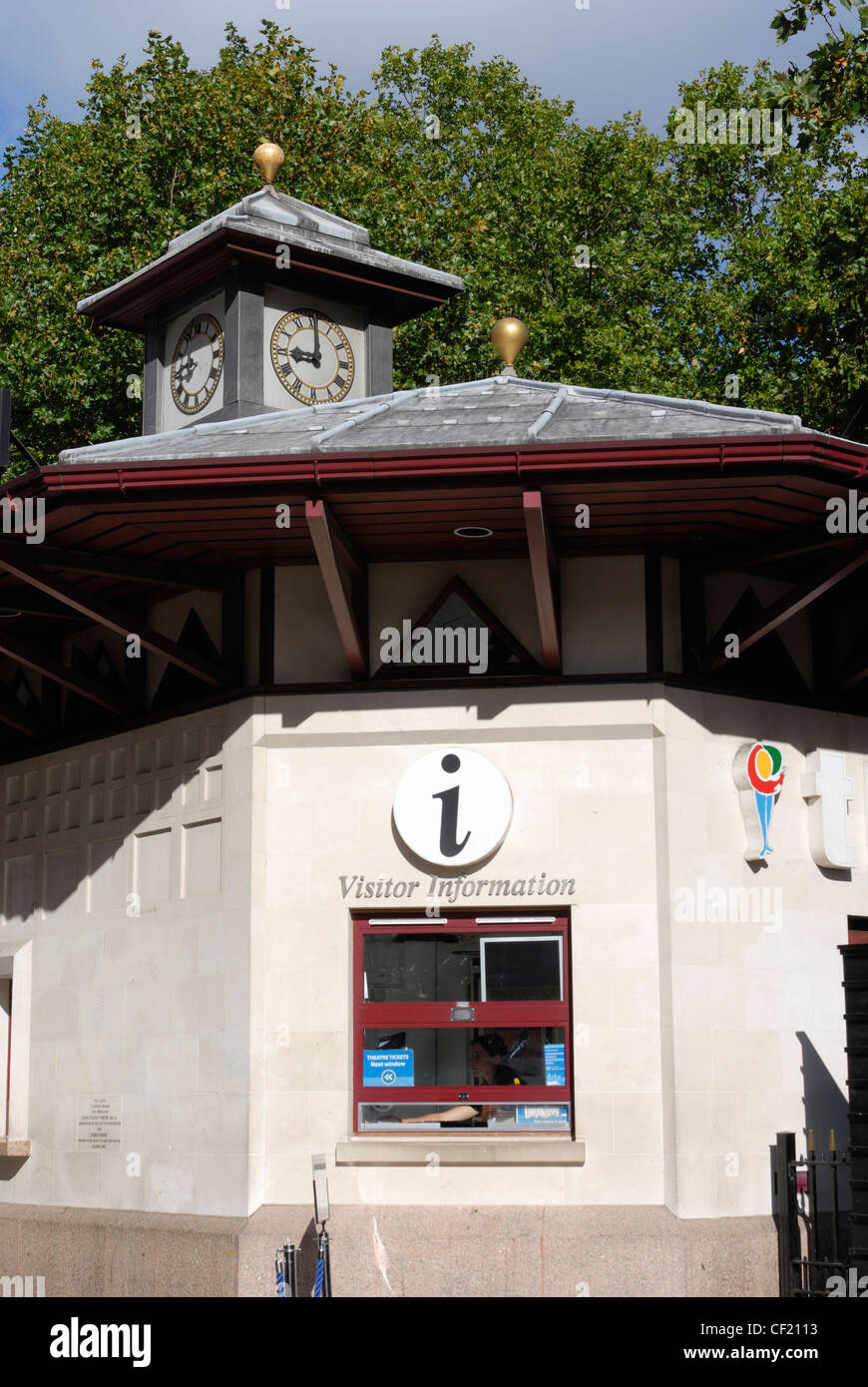 A visitor information booth in Leicester Square Stock Photo - Alamy