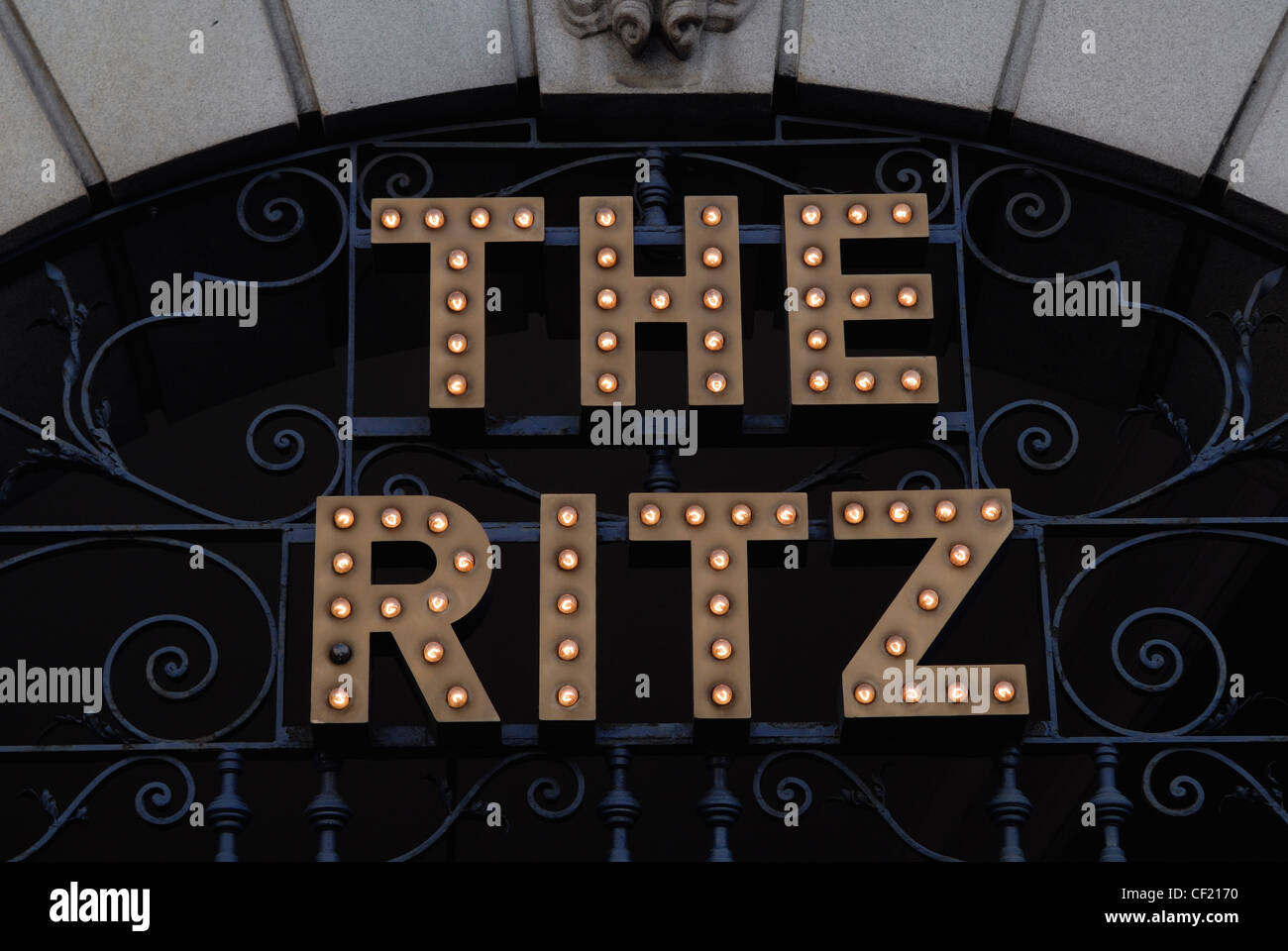 The Ritz Hotel signage. The Ritz Hotel was built in 1905 on a French ...