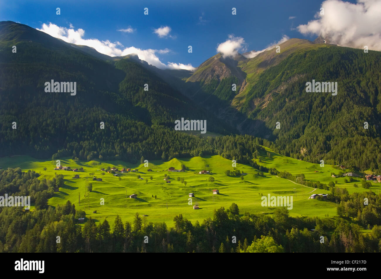 View Of The Swiss Countryside; Fiesch Valais Switzerland Stock Photo ...