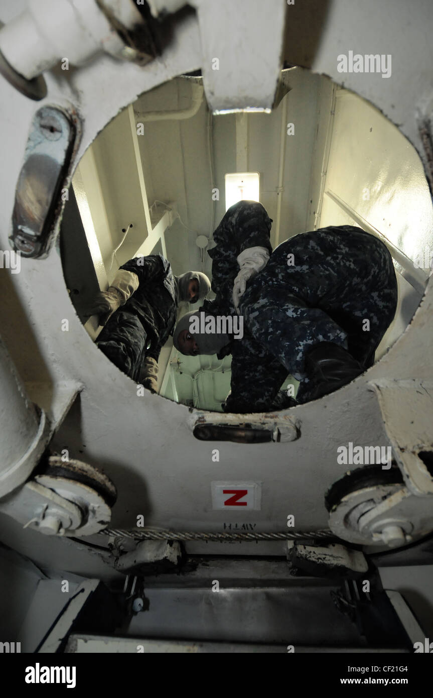 BREMERTON, Wash. (Feb. 27, 2012) – Sailors aboard the aircraft carrier ...