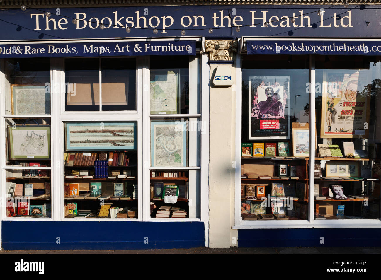 Window display of The Bookshop on the Heath Ltd, a second-hand bookshop ...