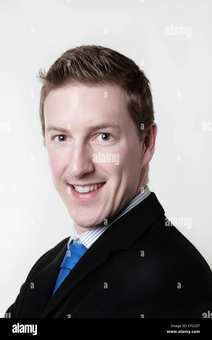 happy office worker with a big smile on his face Stock Photo - Alamy