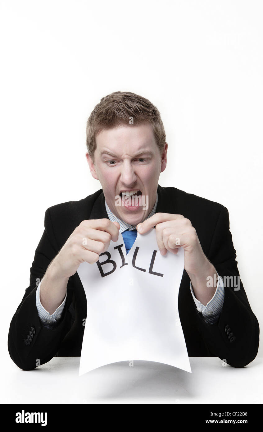 Ripping up bill hi-res stock photography and images - Alamy