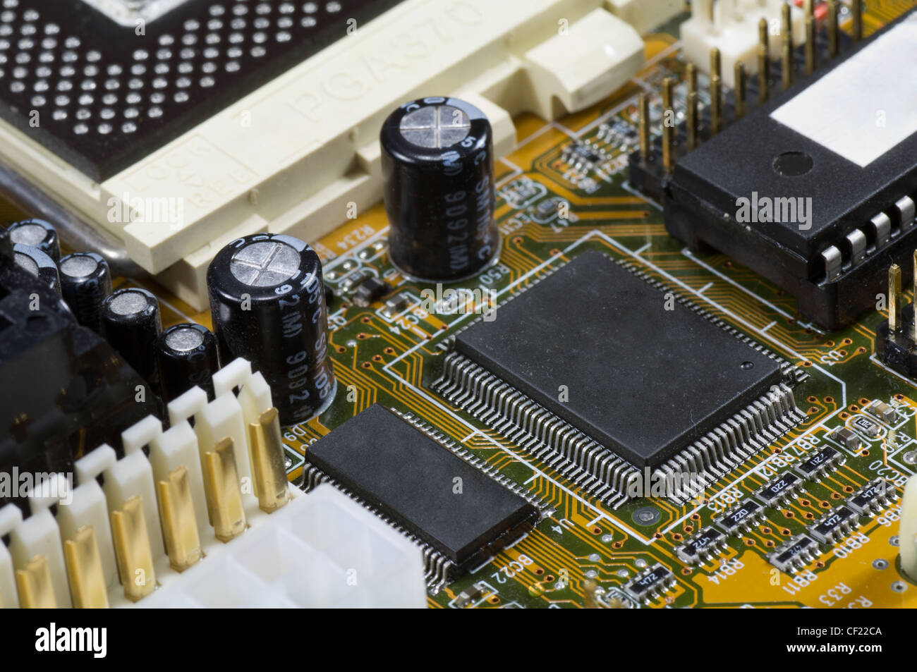 Computer circuit board with central processing unit Stock Photo - Alamy