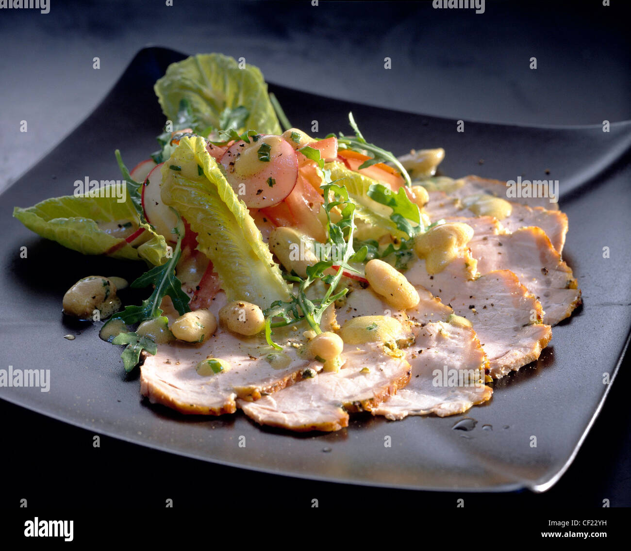 Recipes Pork Cold Loin of Pork Dijon Beans and Parmesan Cheese Thinly ...
