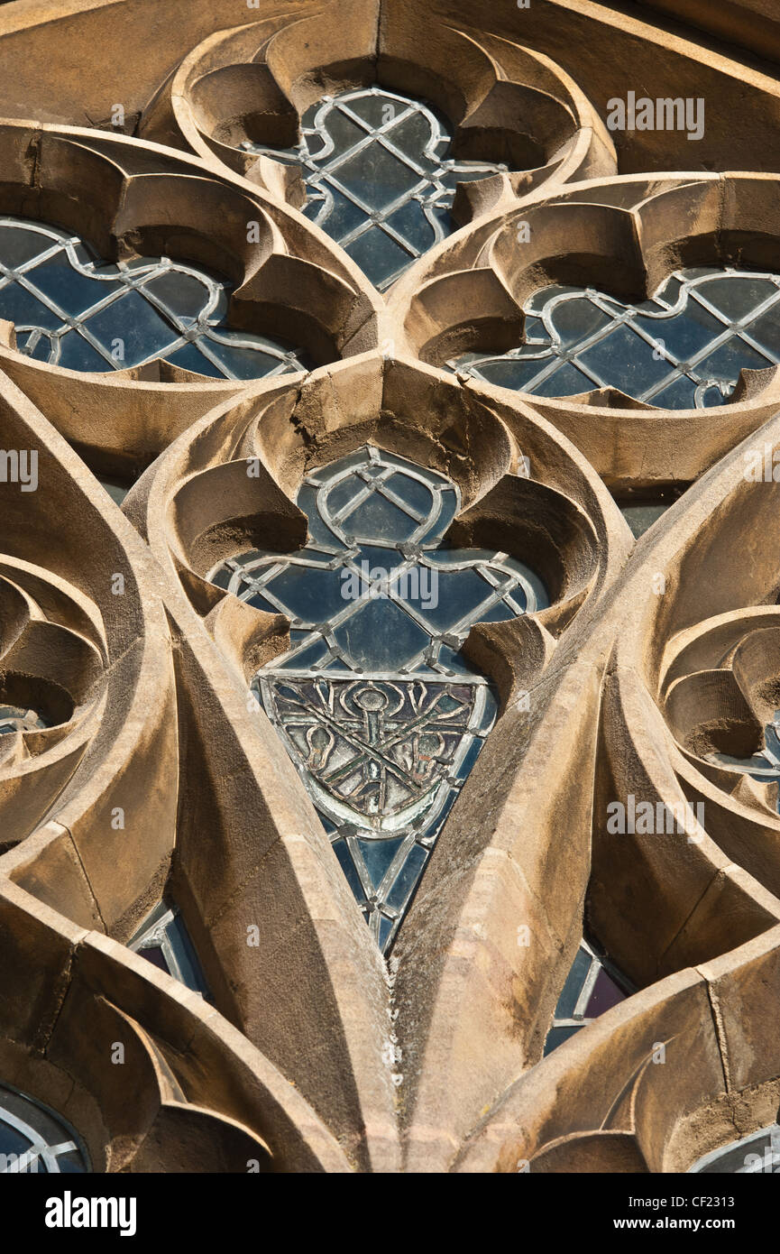 Close up of memorial window, Fowlmere Parish Church, Cambridgeshire ...