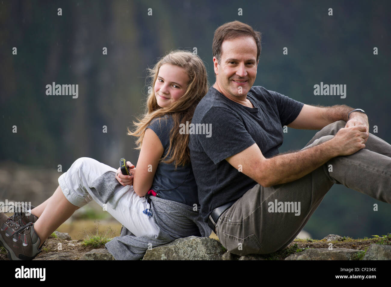 A Father And Daughter; Peru Stock Photo - Alamy