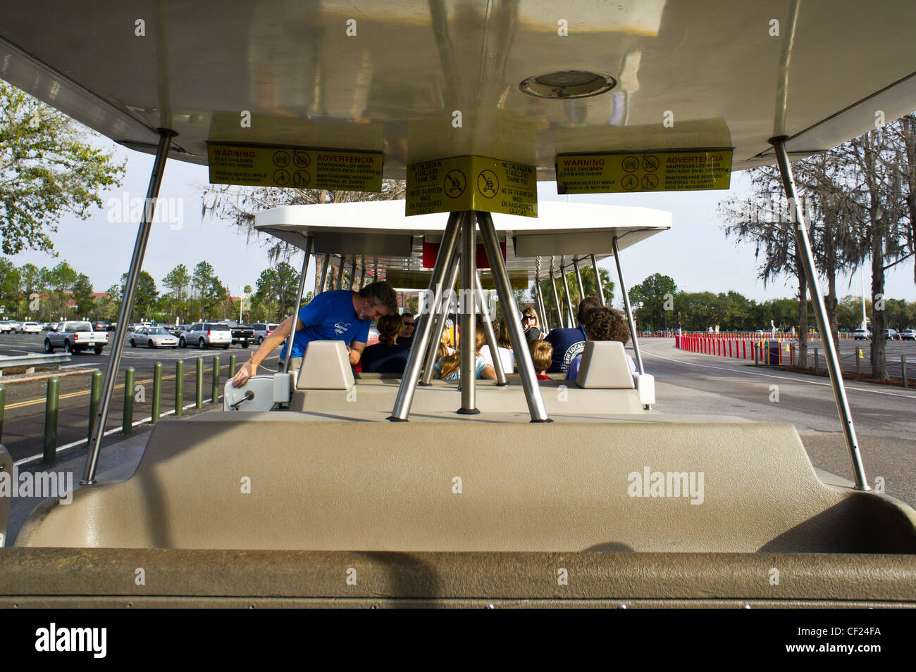 The inside of a parking lot tram at Magic Kingdom Park, Walt Disney ...