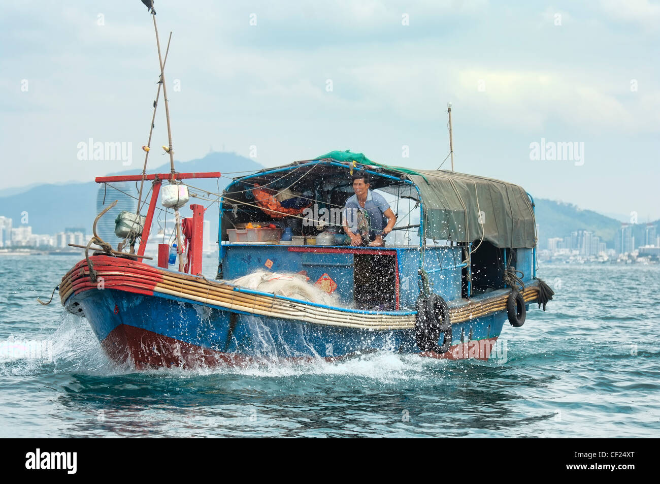 Small fishing boat, Sanya, Hainan province, China Stock Photo - Alamy