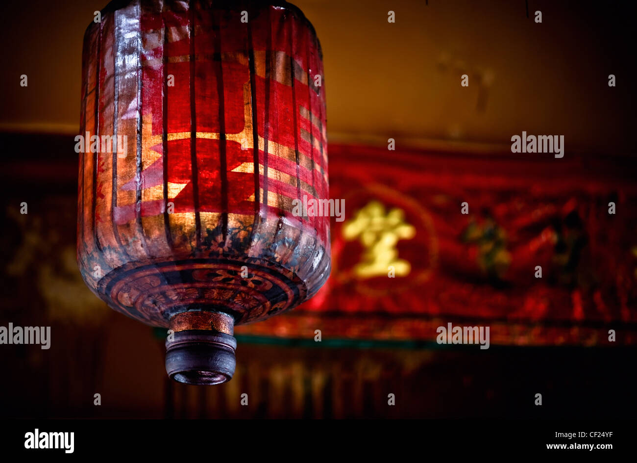 Ancient And Traditional Red Chinese Lantern Hangs In The Temple; Penang ...
