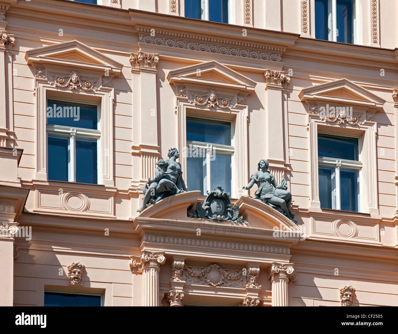 Prague, Old Town, historic house with statues Stock Photo - Alamy