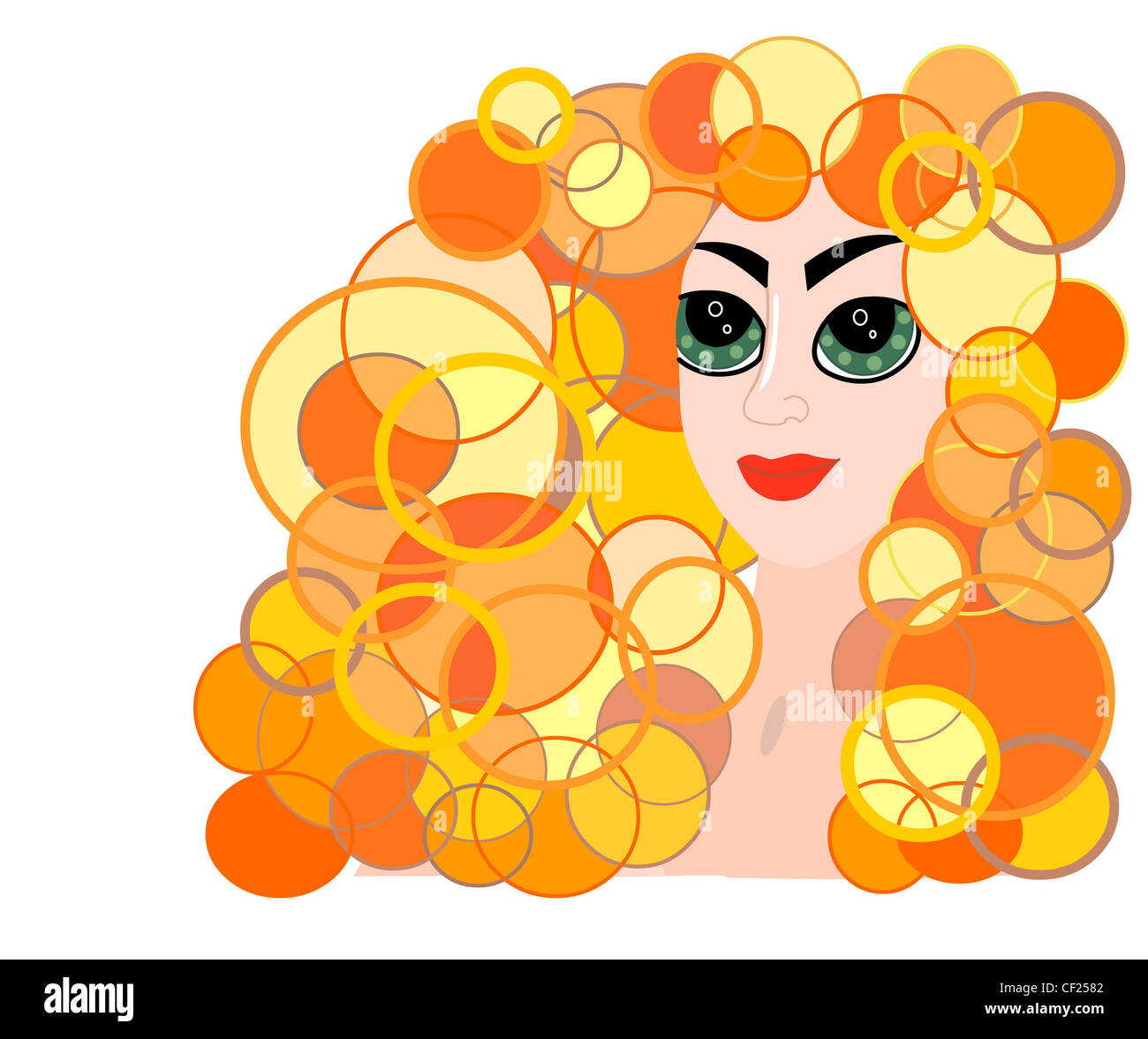 Signs of the Zodiac Virgo Female, long curly blonde and red hair, green ...