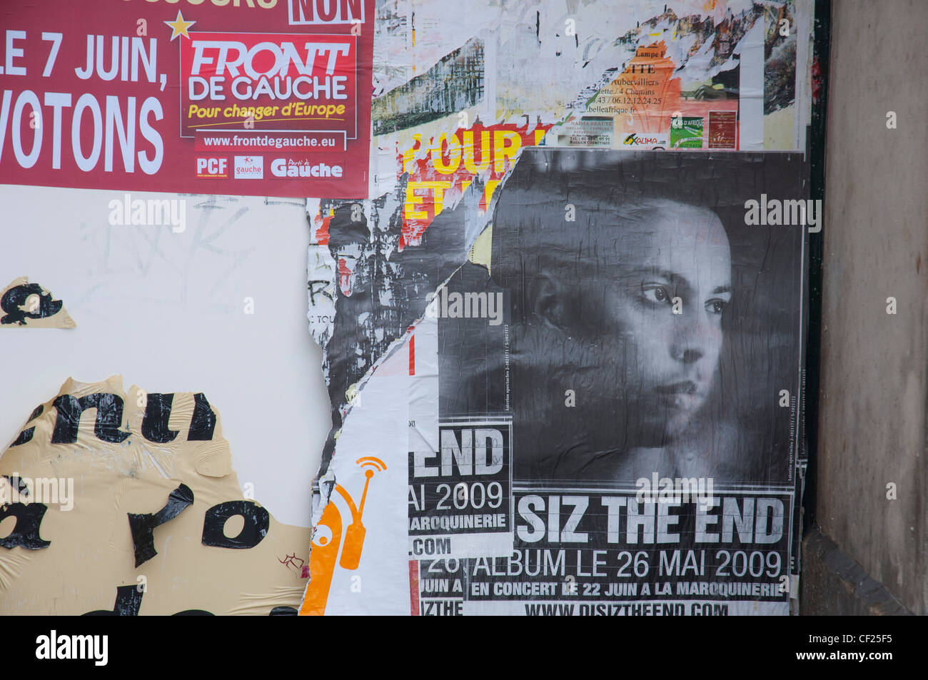 poster board in paris france Stock Photo - Alamy