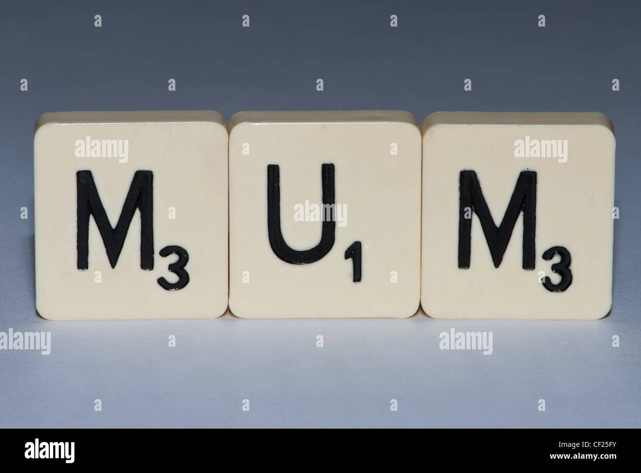 Letters spelling the word Mum Stock Photo - Alamy