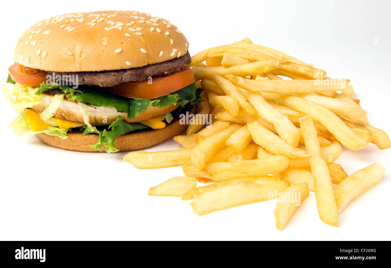 Double Cheeseburger With Fries