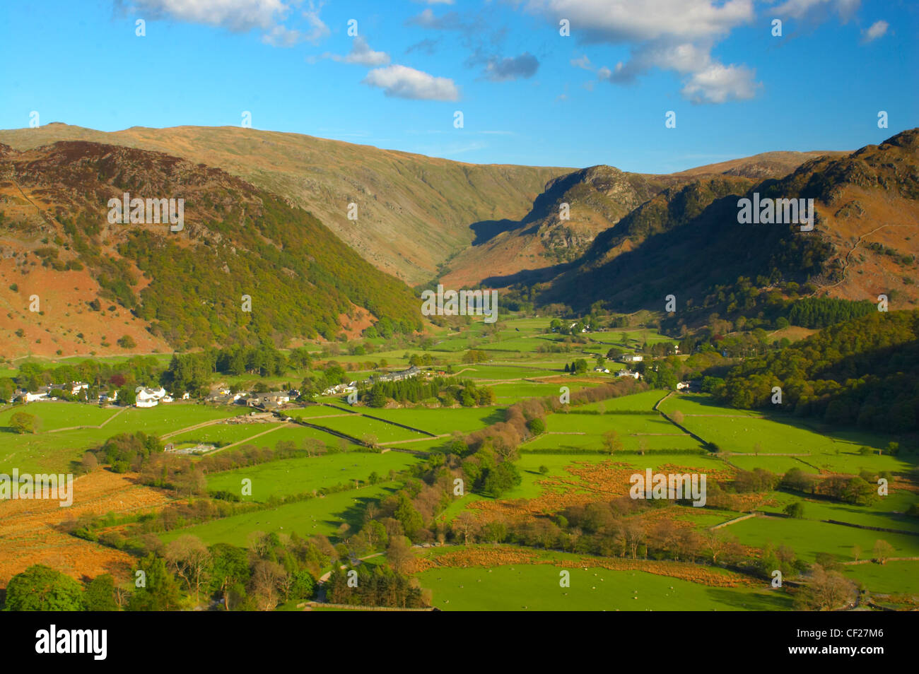 Borrowdale Valley looking towards Stonethwaite Beck and the Langstrath ...