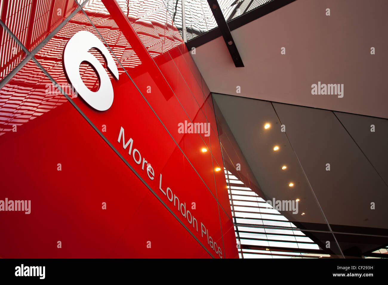 Signage and architectural detail of '6 More London Place', an office ...