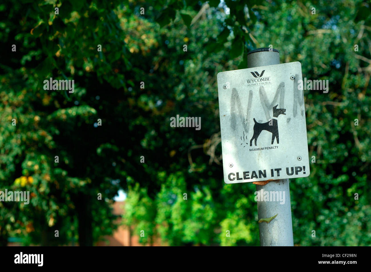 Council 'clean it up' sign in Marlow. The name Marlow is Anglo Saxon ...