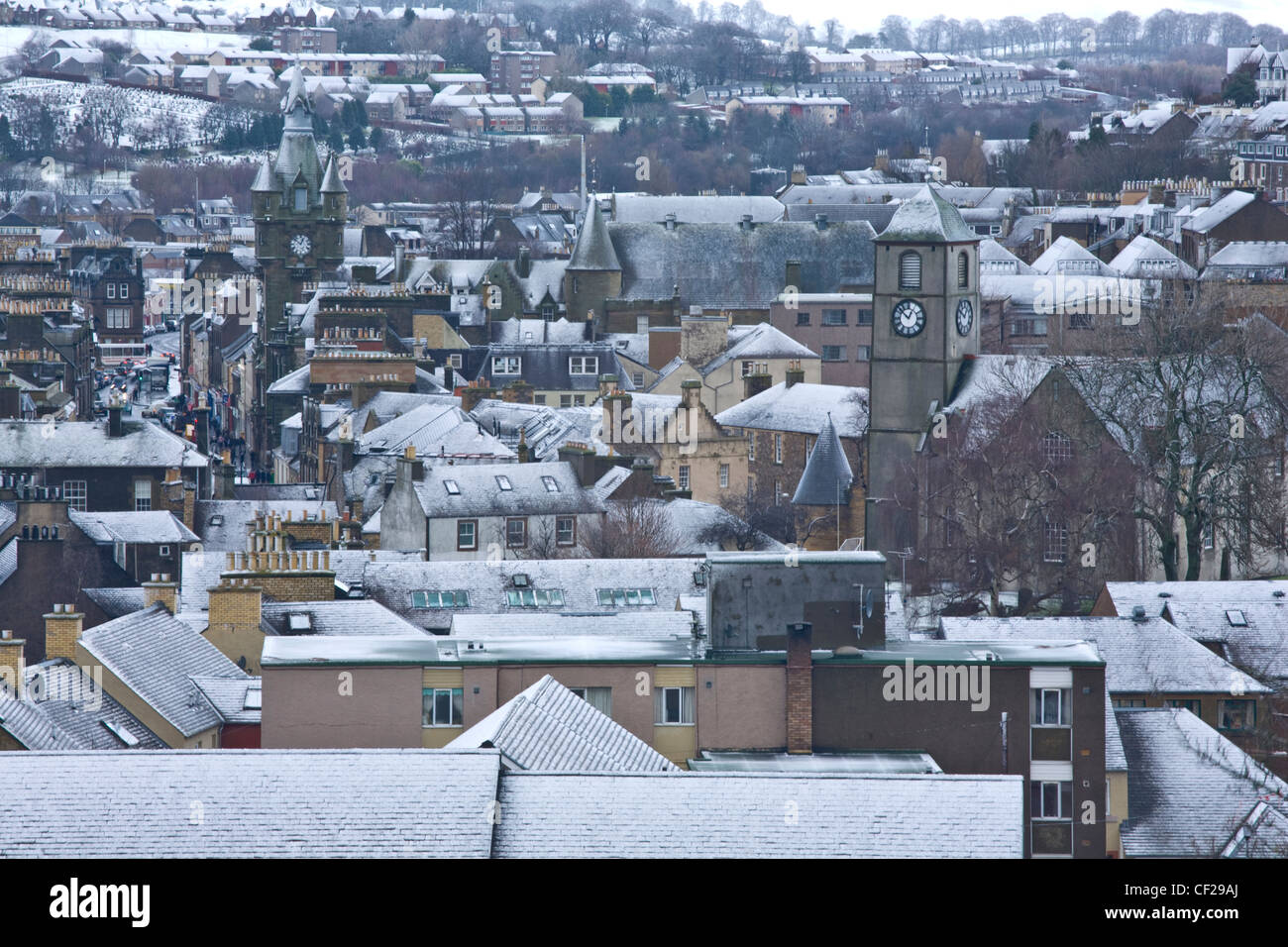 Looking across the skyline of the historic town of Hawick. Possibly the ...