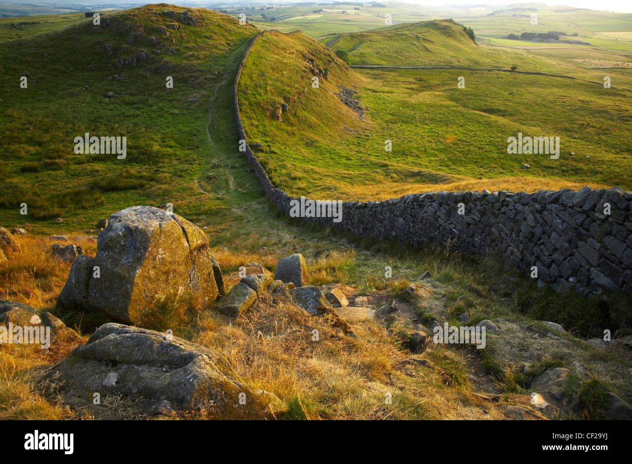 Hadrians wall northumberland england once hi-res stock photography and ...