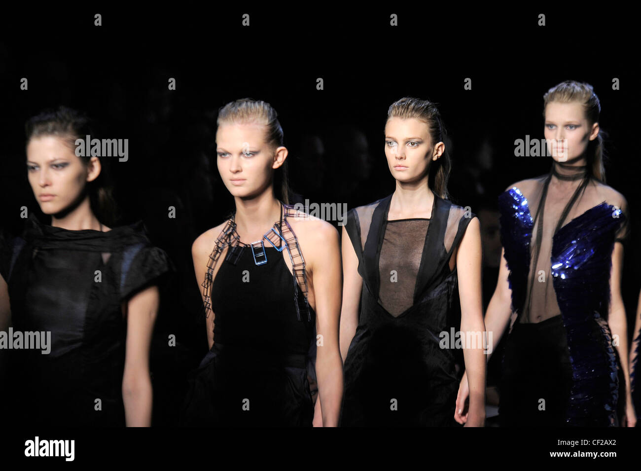Costume National Paris Ready to Wear Spring Summer Models wearing shiny ...