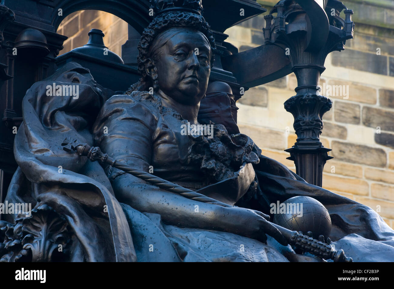 Queen Victoria memorial statue located in St Nicholas Square, Newcastle ...