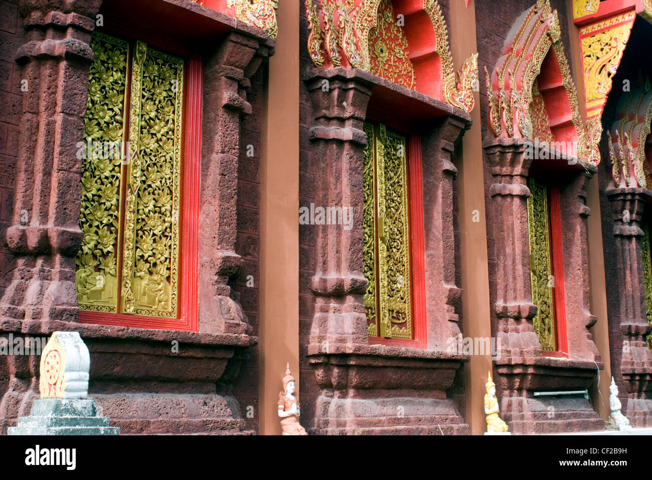 A beautiful Buddhist temple pagoda building with elaborate designs is ...