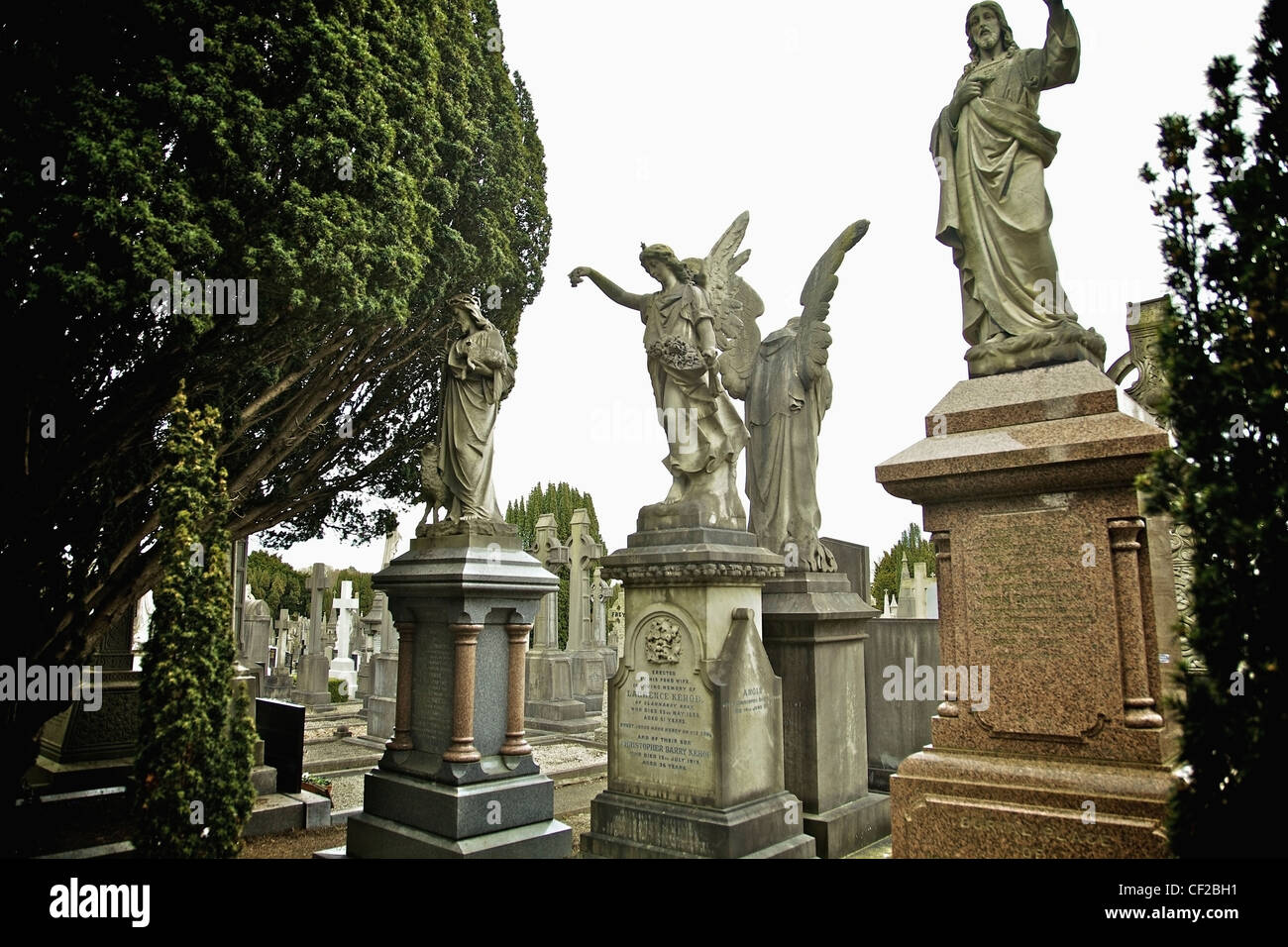 Statues On Graves In Glasnevin Cemetery; Dublin County Dublin Ireland ...