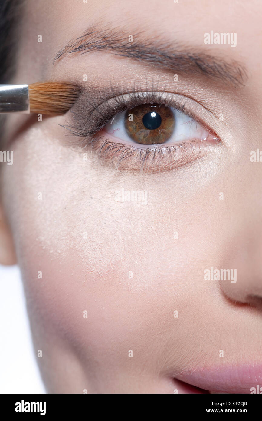 Step by Step Make Up Before and After Female brunette hair off her face ...