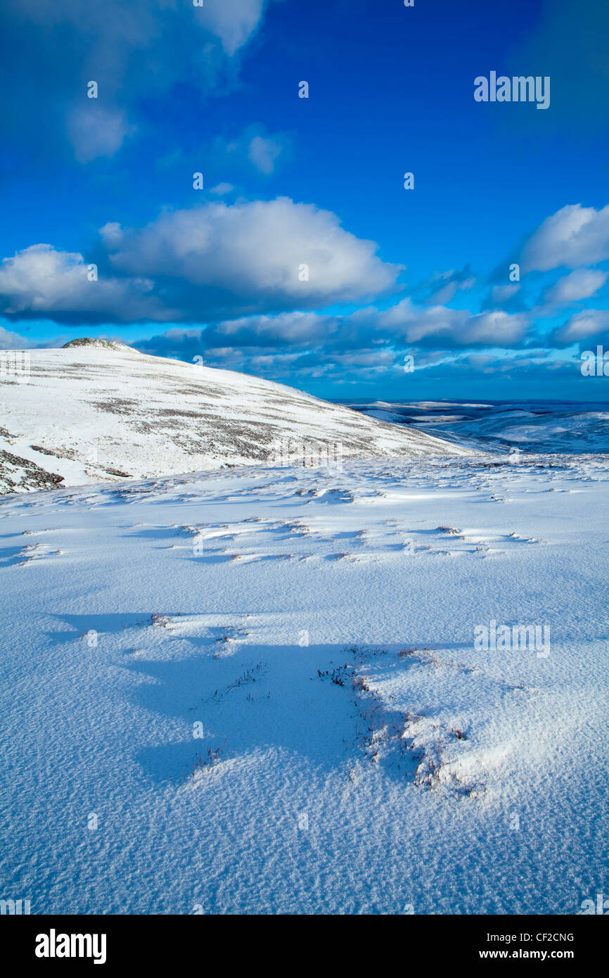 Snow on the Cheviot Hills near Comb Fell and the Breamish Valley Stock ...