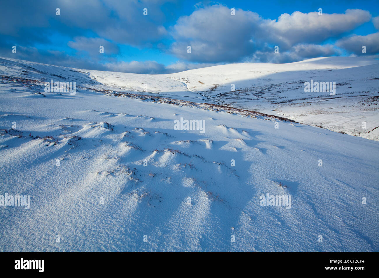 Snow on the Cheviot Hills near Comb Fell and the Breamish Valley Stock ...