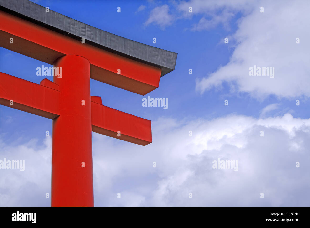 Image of a traditional Japanese temple gate over a cloudy sky.Ideal ...