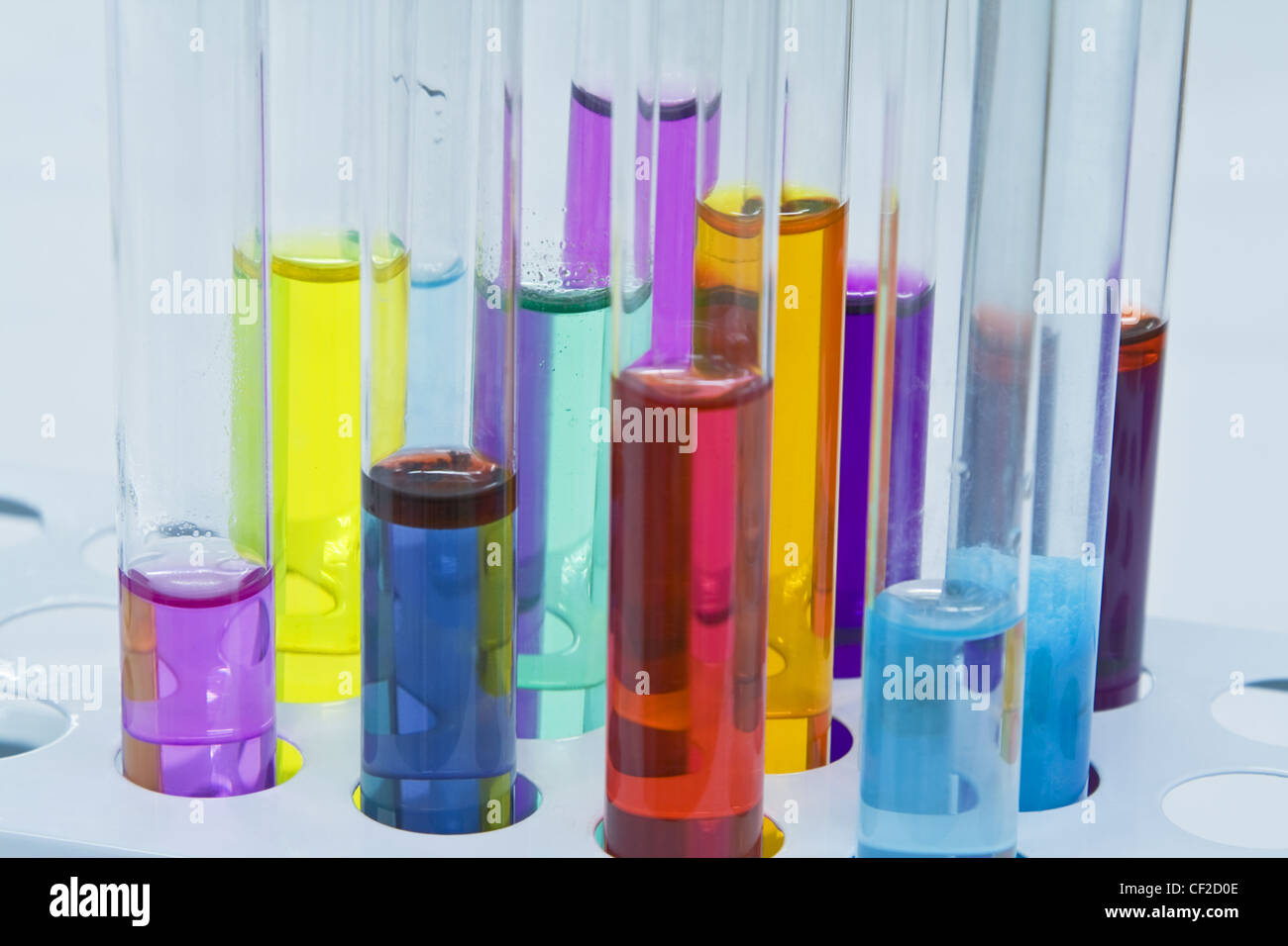 Colorful image of a test tubes stand; unmodified specific lighting for ...
