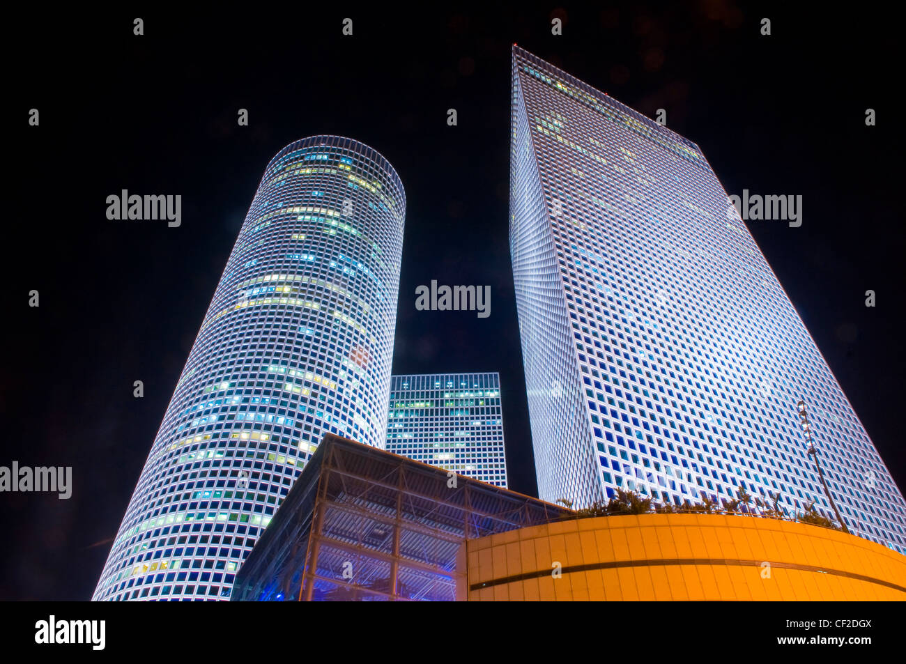 The Azrieli towers at night , Tel Aviv Israel Stock Photo - Alamy