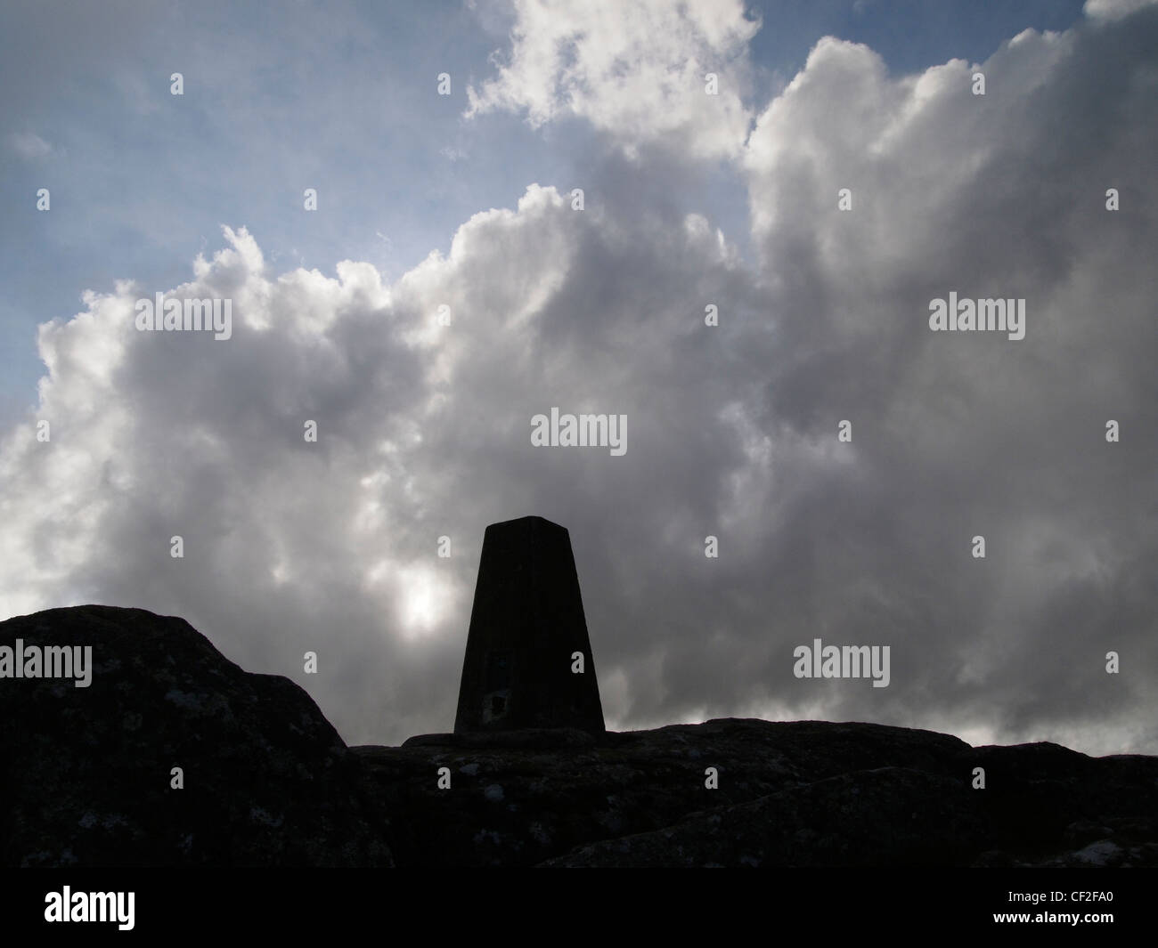 Trig point, Easdon Tor, Dartmoor, Devon Stock Photo - Alamy