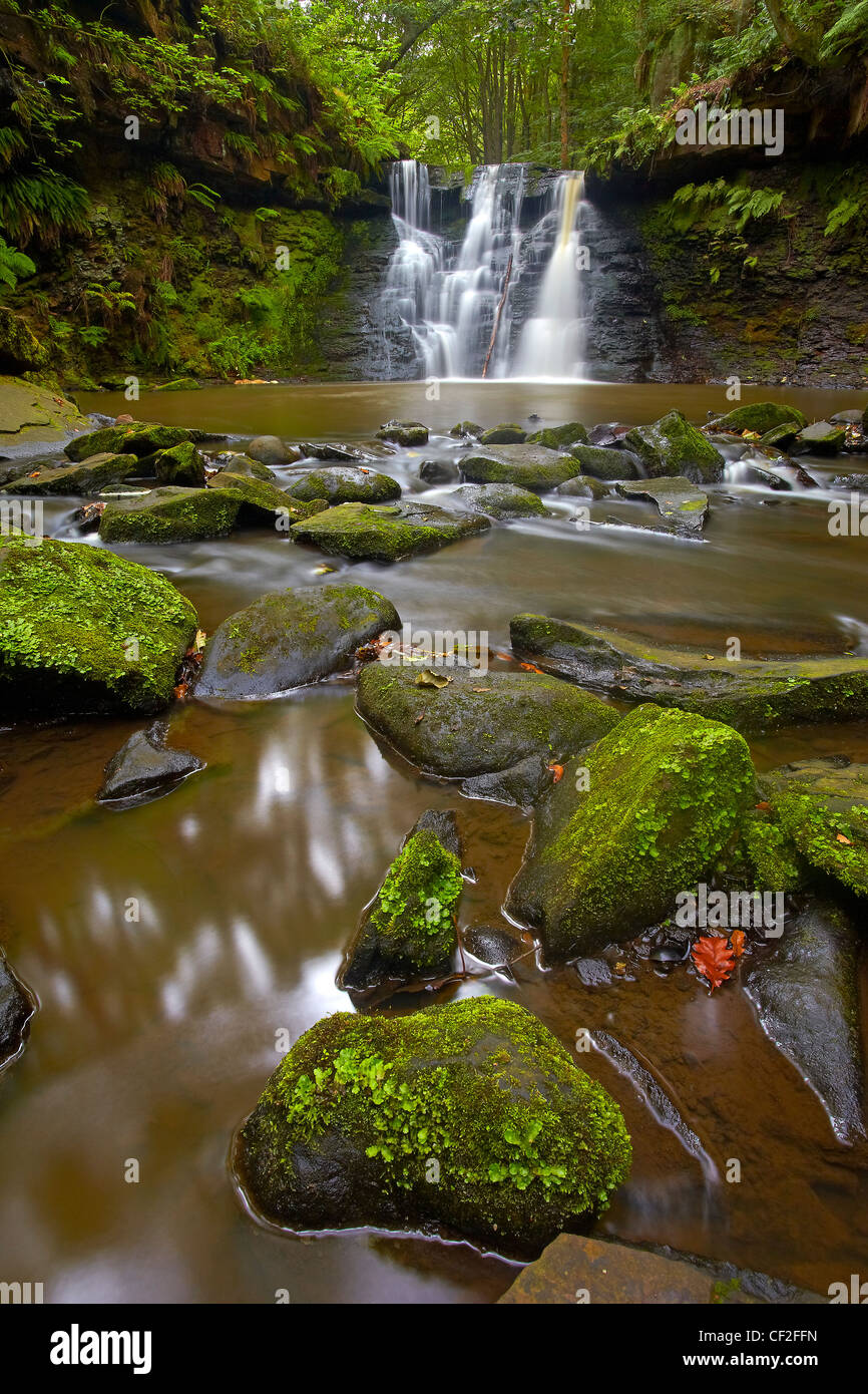 Harden Beck cascading over Goit Stock Falls in Goit Stock Wood Stock ...