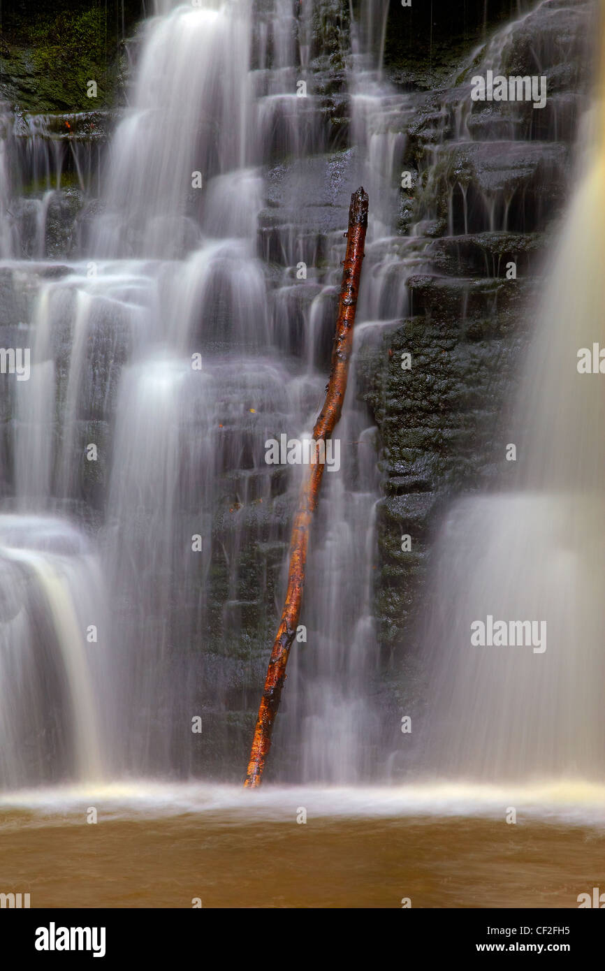 Harden Beck cascading over a branch at the bottom of Goit Stock Falls ...