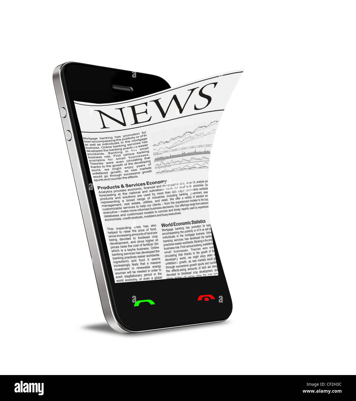 Online newspaper mobile phone hi-res stock photography and images - Alamy