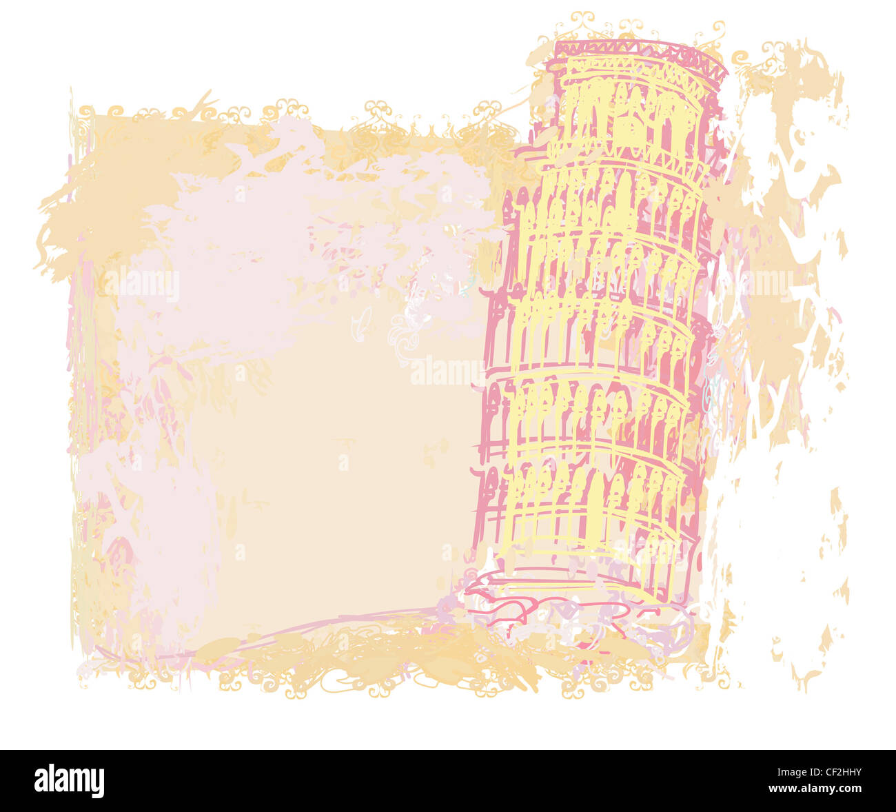vector pisa tower grunge background Stock Photo - Alamy