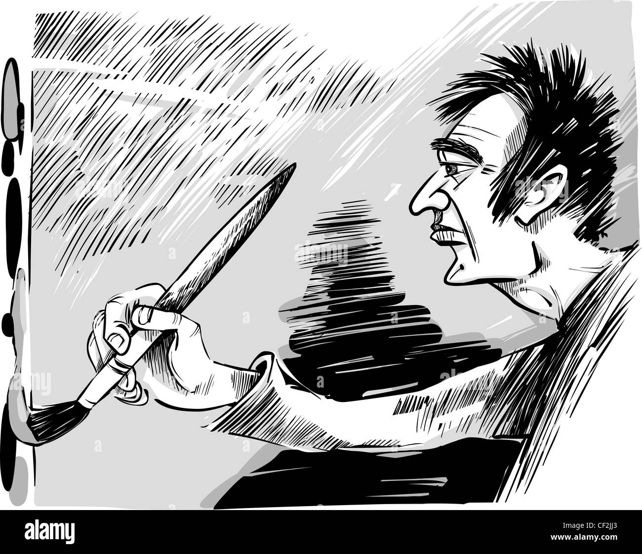sketch caricature illustration of painter artist at work Stock Photo ... sketch caricature illustration of painter artist at work Stock Photo ...