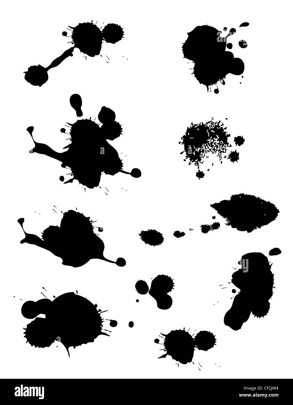 ink blots isolated on white background Stock Photo - Alamy