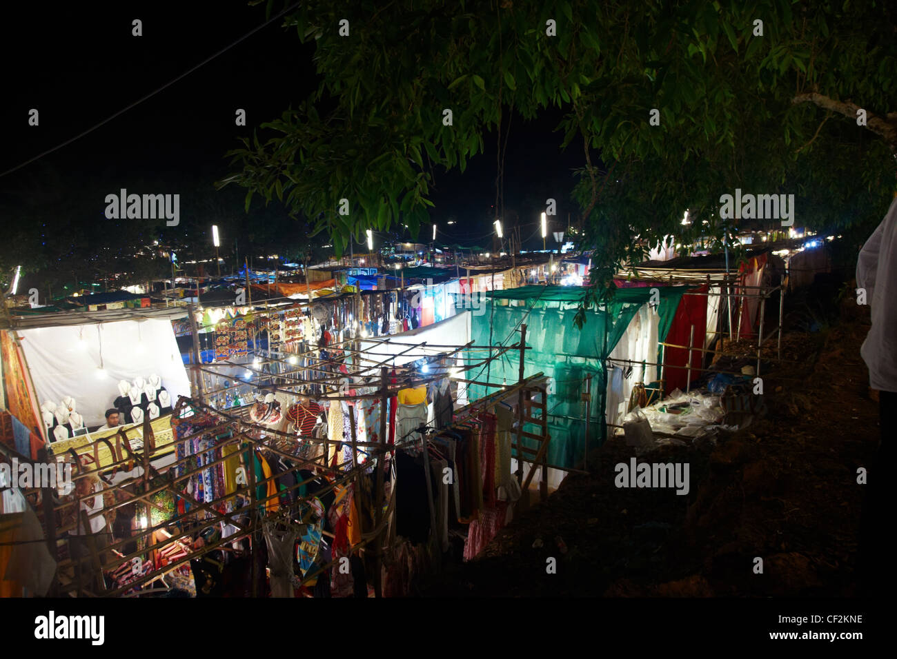 Editorial photo of the night market with numerous boutiques. India, Goa ...