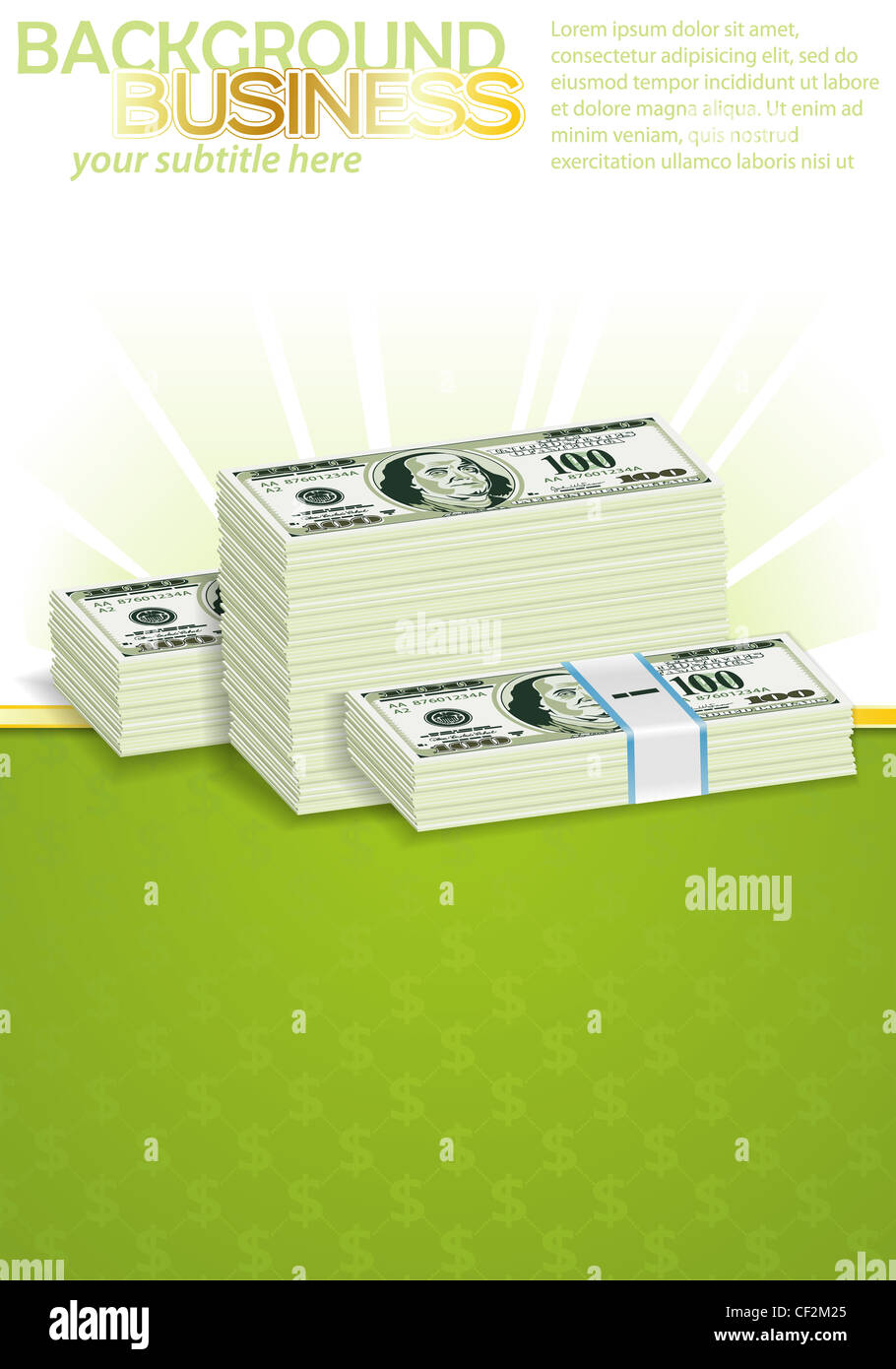 Business Poster with Dollar Bills in Packs (with easily removable ...